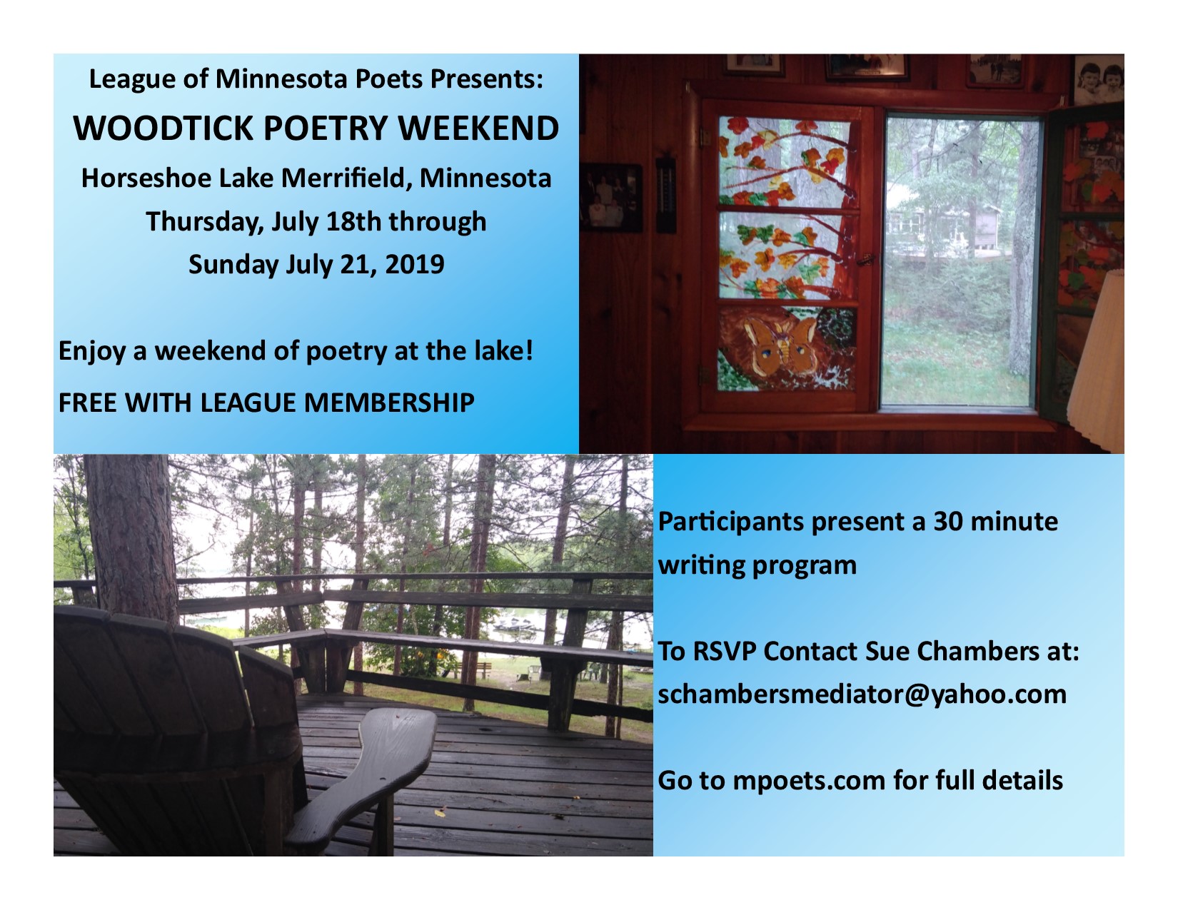 WOODTICK POETRY RETREAT | League of Minnesota Poets